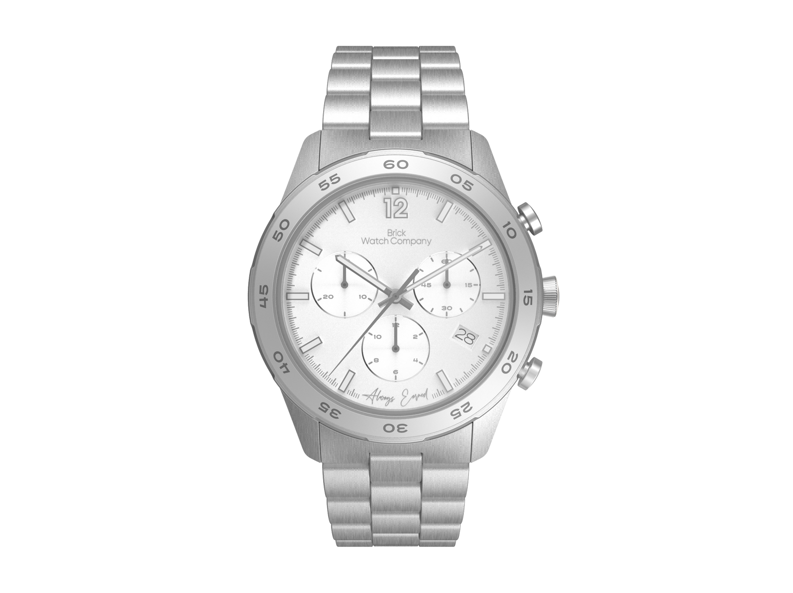 Chrono-Diver - Silver Case, White Dial, White Lumi Numbers – Brick ...
